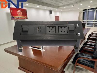 China Electric Rotating 2mm Panel Thickness  Silver Table Pop Up Hidden Connector for sale