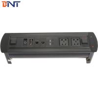 China Brushed Aluminum Alloy desktop flip up outlet connector 180 Degree Rotating Angle for sale