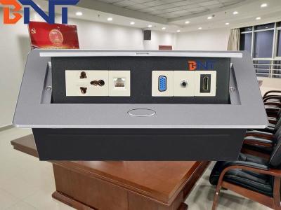 China Silver Color Desk Pop Up Sockets  , Space Saving Hidden Power Socket for sale