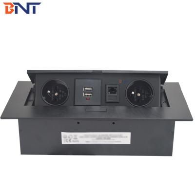 China No MOQ 3mm Panel Thickness Tabletop Hidden Socket With USB Charger Interface for sale