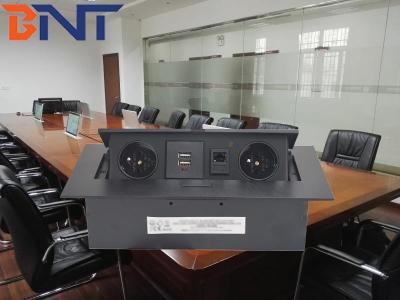 China Available Customized Made As Required  Black Tabletop Pop Up Power Data Jack With 1.5m Power Cord for sale