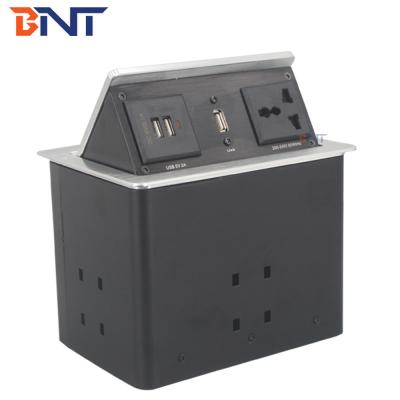 China aluminum alloy material used in conference room hydraulic pop up power outlet for sale