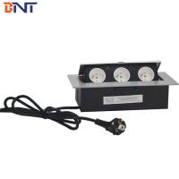 China The Silver Oval Corner Pop-Up Socket Zinc Alloy Panel With Three French Power Interface BD613 for sale