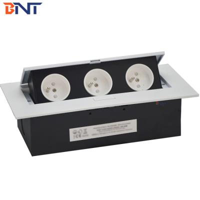 China Sample Available Silver Color With French Standard Plug Table  Flip Up Hidden Socket for sale