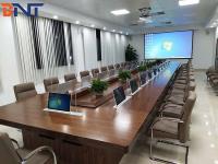 China Pop Up Conference Lcd 1920x1080 Desk With Hidden Monitor Lift for sale