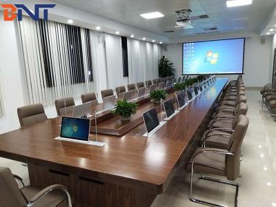 China Pop Up Conference Lcd 1920x1080 Desk With Hidden Monitor Lift for sale