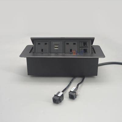China Usb 5V 2.1A Rj45 Zinc Alloy Tabletop Pop Up Socket for sale