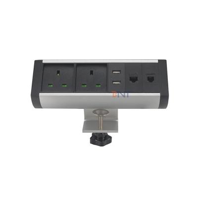 China Usb Port 3 Ways Clamp On Conference Table Socket for sale