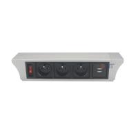 China 1.5m Cable Aluminum Alloy Desk Mounted Power Sockets for sale