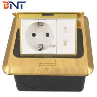 China 120*120mm Hidden Pop Up Copper Cover Floor Mounted Socket for sale