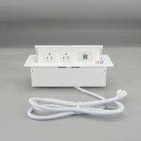 China Hidden Aluminum Desk Mounted 110V Pop Up Socket Box for sale