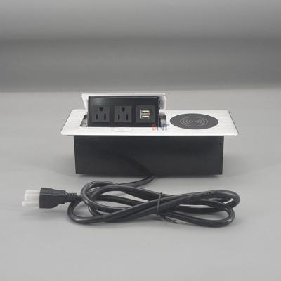 China Wireless Charger Aluminum Conference Table Socket Box for sale