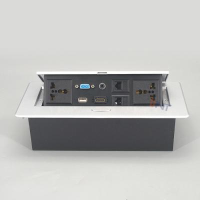 China Pop Up Table Mount Hidden Desktop Power Socket Zinc Alloy for sale