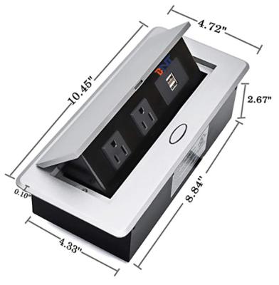 China Zinc Alloy Concealed Mounted Power Outlet Sockets for sale