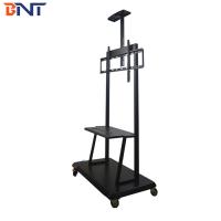 China 210cm Adjustable Cart Mobile TV Stand With Wheels for sale