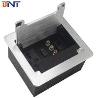China Desktop Brush Flip Up Socket With HD-MI Soft Closed Rj45 Female Connector for sale