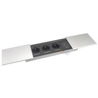 China factory wholesale sliver slide tabletop socket 16A Silver Sliding Desktop Power Outlet In Meeting Head Desk for sale