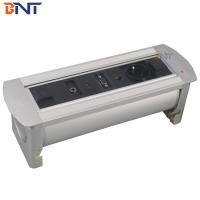 China Factory Motorized flip up table connection box  Cubby Motorized Revolve Flip Up Tabletop Socket With HD-MI for sale