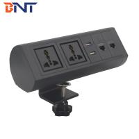China Factory directly sale clamp on desk design table powe Black Movable Clamp On Desk Power Socket With Network for sale