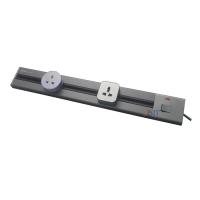 China Aluminum Embedded Wall Movable Power Rail System Desktop Electrical Outlet Panel for sale