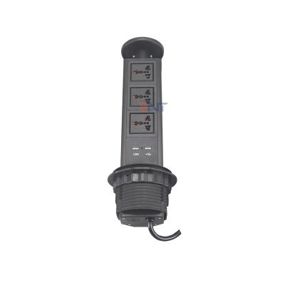 China Tensile Vertical Eu Power Plug Pop Up Counter Outlet For Kitchen for sale