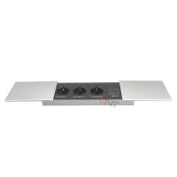 China Sliver Sliding Media Meeting Table Socket Box With Usb Charging for sale