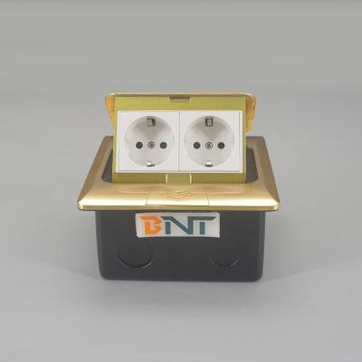 China Brass Copper Electric Switch Ground Socket With Double German EU Power for sale