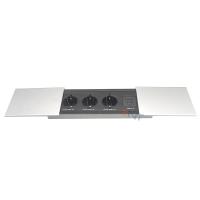 China Silver Slide Desktop Power Outlet Tabletop Media Socket In Meeting Head Desk for sale