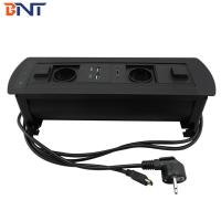 China Hidden Tabletop Motorized Flip Up Power Outlet 180 Degree Panel Size for sale