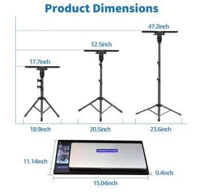 China Steel 1530mm Height Computer Tripod Stand With Tray for sale