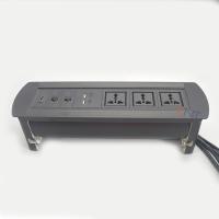 China Universal power outlet manual flip up desktop socket with rotating sockets and switch for sale