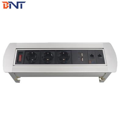 China Customized modules desk power connector aluminum alloy panel hidden desktop socket for sale
