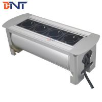 China 4*EU German power Flash Silver Desktop Mounted Power Extension Sockets for sale