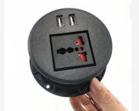 China Black Universal power outlet Round power grommet usb socket built in desk sofa office furniture/ round power usb socket for sale