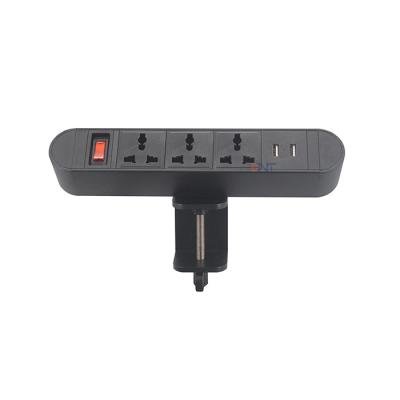 China Easy Mount removable clamp on tabletop edge power outlet for computer table for sale