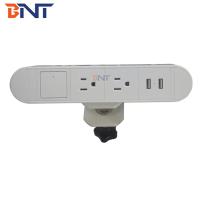 China 2M Cable Tabletop Round Edge USB Charging Electric Desktop Power Extension Socket for sale