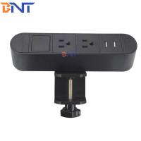 China Modern office power data connection box clamp on tabletop socket with double usb for sale