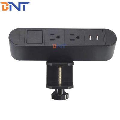 China Modern office power data connection box clamp on tabletop socket with double usb for sale