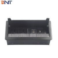China Boente new style intelligent power socket flip up brush multimedia tabletop socket for sale