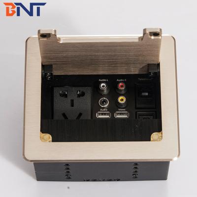 China BNT universal usb flip power Cable cubby brush with RCA brush flip up desk socket for sale