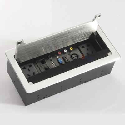 China Meeting Table Hidden Socket Type Table Usb Power Socket With Brush Cover for sale