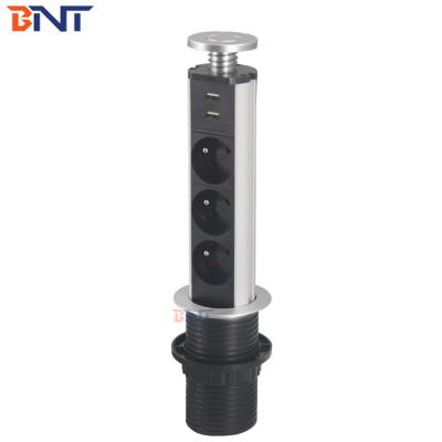 China BNT Hand Pull Pop Up Socket For Home Kitchen Desktop Table Office Worktop With Usb for sale