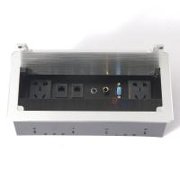 China Conference Table Power Outlets Aluminum Alloy Plate Office Hidden Desktop Power Socket Box for sale