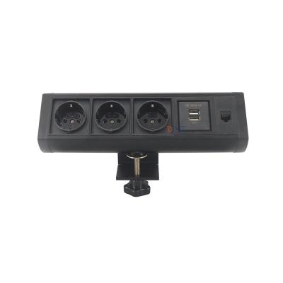 China BNT Hotel office white colour clamp on desk edge socket with usb charger for sale