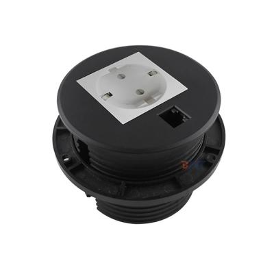 China 80mm Cut Out Flushed Mounted Recessed Table Mini Socket Outlet for sale