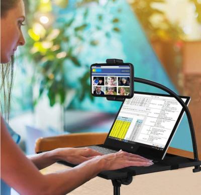 China 150cm Retractable Laptop / Projector Floor Tripod Stand With Phone Holder for sale