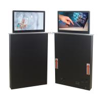 China Aluminum Ultra Hidden Desk Monitor Lift 18.5 Inch / 23.5 Inch Motorized Monitor Lift for sale