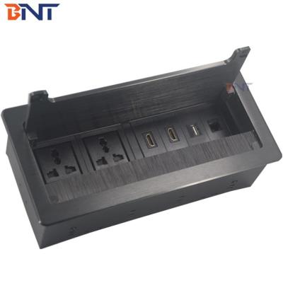China Conference Table Power Outlets Aluminum Alloy Flip Up Socket for sale