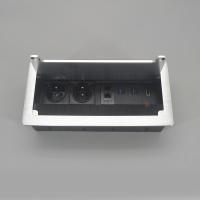 China Aluminum Alloy Plate Brush Cover Desktop Socket Hidden In Desk Table For Commercial for sale