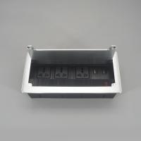 China Office Furniture Brush Cover Desktop Socket Aluminum Alloy Plate Conference Table Power Hub for sale